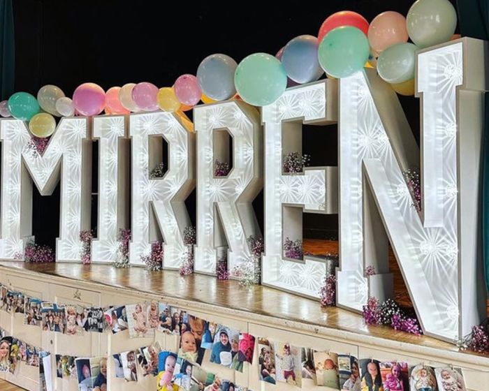 4ft Rustic Light Up Names - Light Up Love