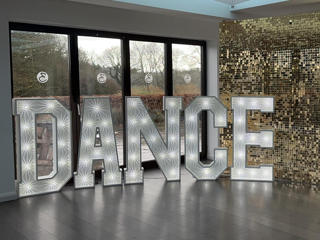 4ft White Light Up Words Hire - Light Up Love