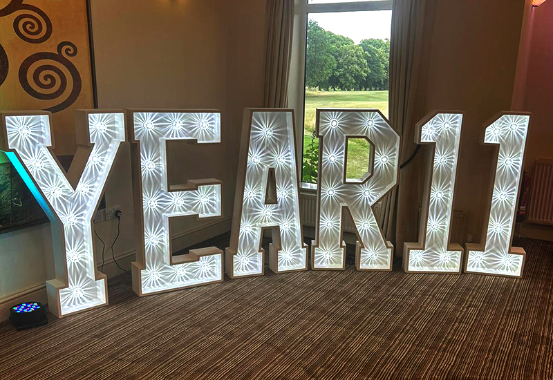 4ft White Light Up Prom Letters - Light Up Love