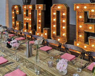 Rustic Light Up Letters Hire Hertfordshire - Light Up Love