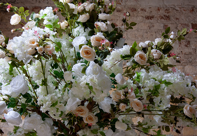 Ivory & Peach Rose Blossom Table Trees - Light Up Love